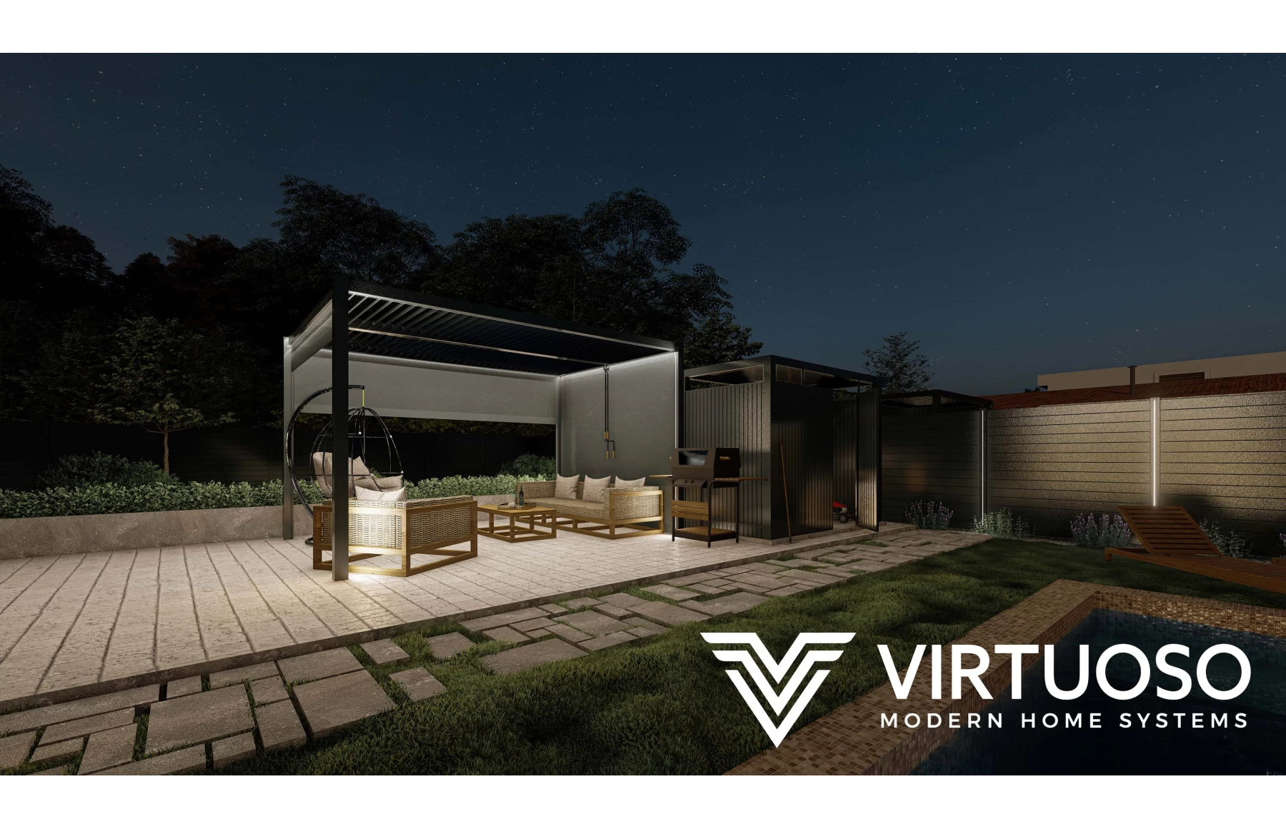 Poarta pietonala cu LED Bacus, Aluminiu - PP2